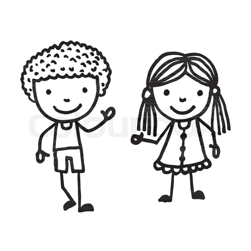 Hand drawn kid cartoon | Stock vector | Colourbox
