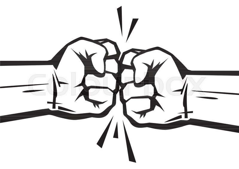 Two clenched fists bumping together. ... | Stock vector | Colourbox