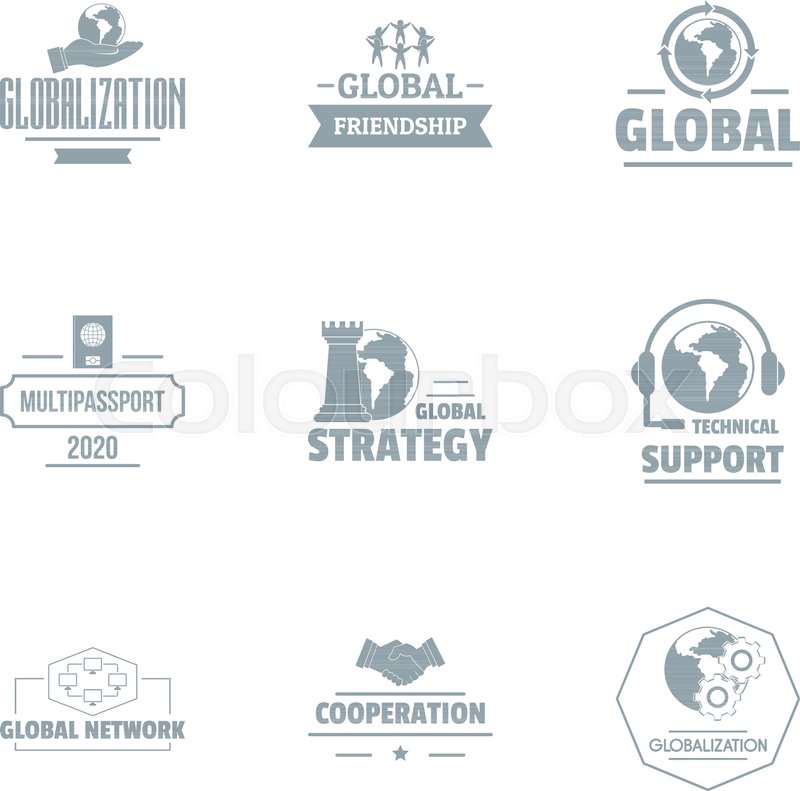 Industrial support logo set. Simple ... | Stock vector | Colourbox