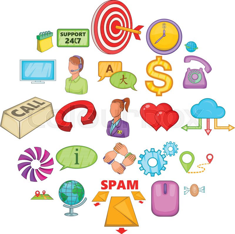 Network connection icons set. Cartoon ... | Stock vector | Colourbox