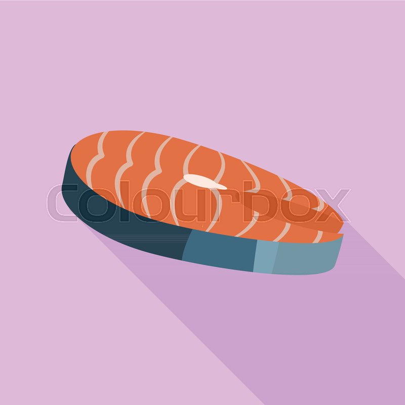 Salmon icon. Flat illustration of ... | Stock vector | Colourbox
