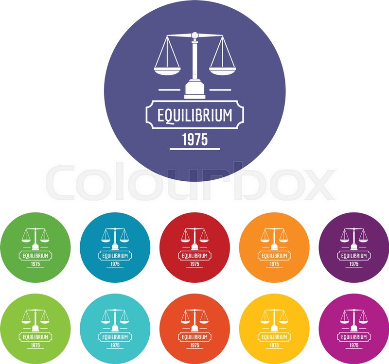 Equilibrium icons color set vector for ... | Stock vector | Colourbox