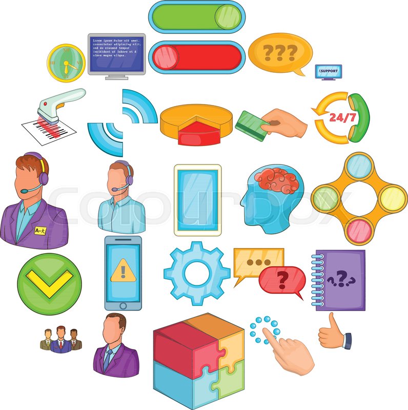 Internet connection icons set. Cartoon ... | Stock vector | Colourbox