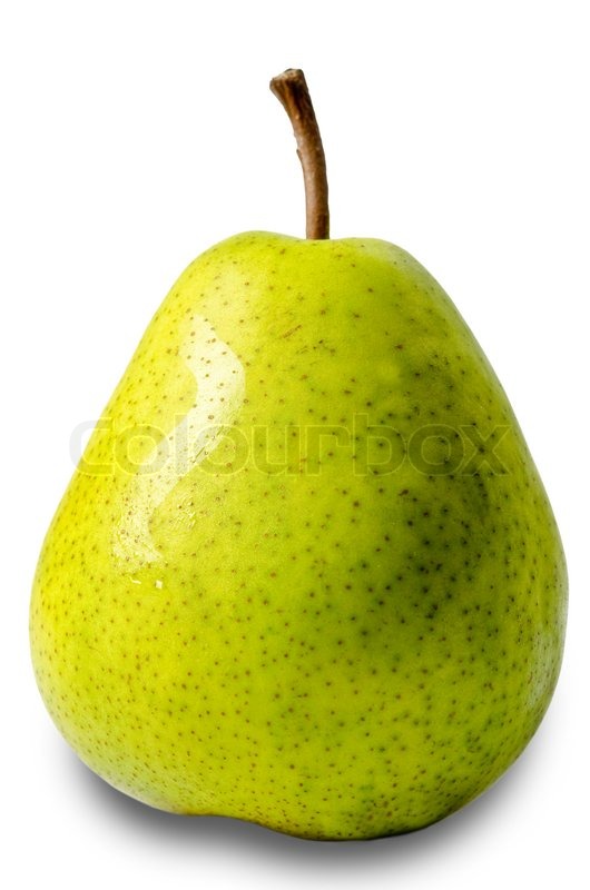 Green pear isolated on white background | Stock Photo | Colourbox