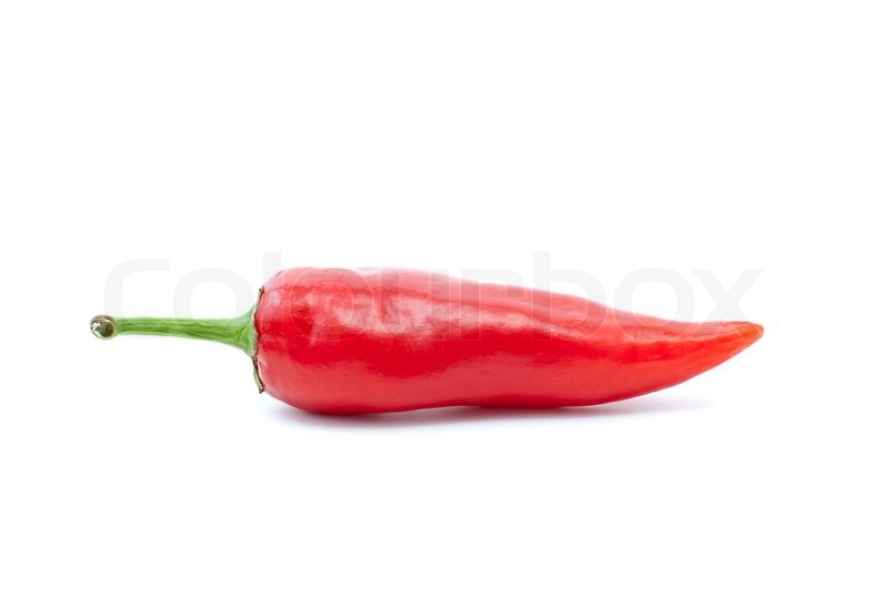 SIngle red chili pepper isolated on the ... | Stock image | Colourbox