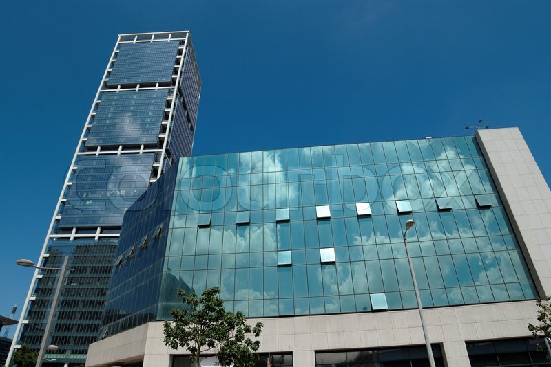 Tall and wide office buildings with ... | Stock image | Colourbox