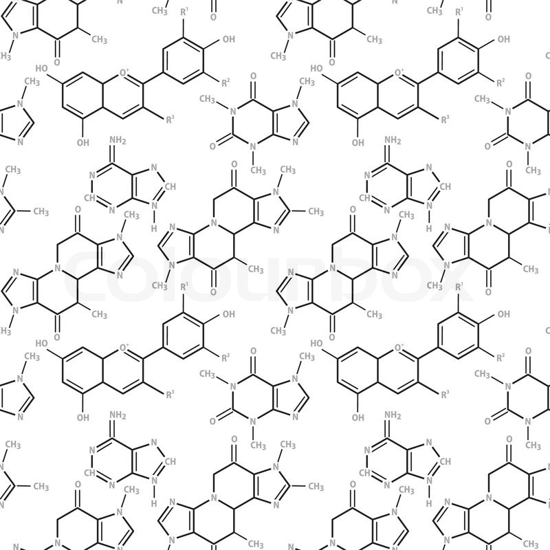 Chemistry formulas seamless background | Stock vector | Colourbox