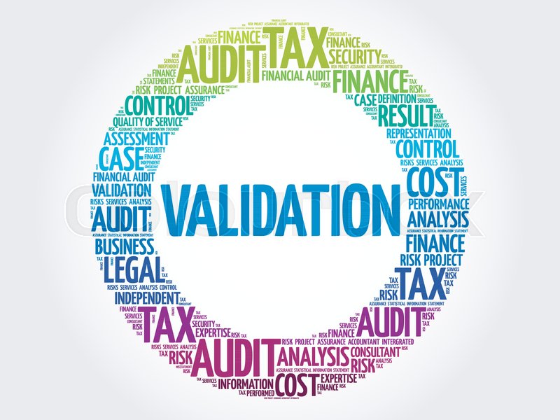 VALIDATION word cloud collage, ... | Stock vector | Colourbox