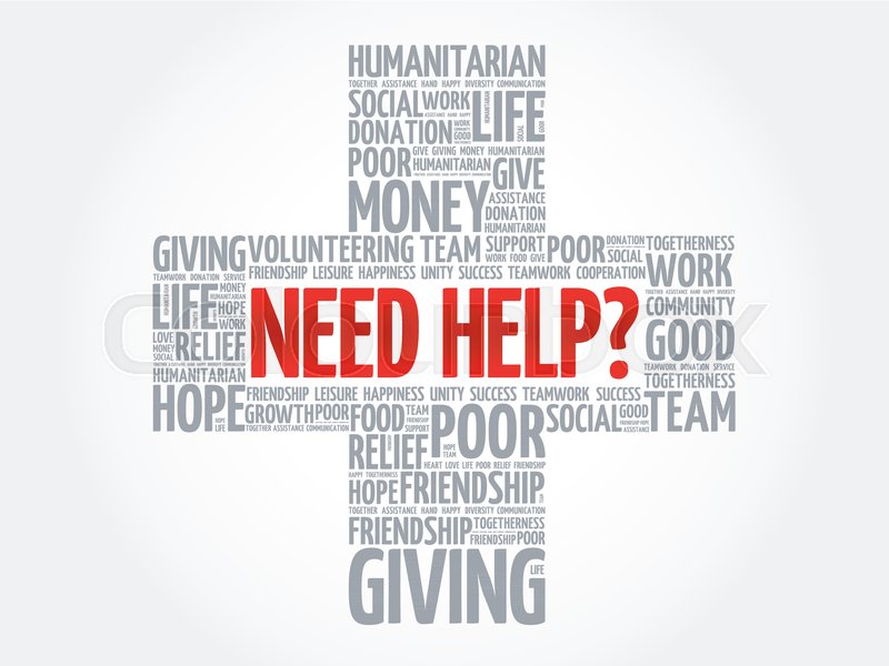 Need help? cross word cloud collage, ... | Stock vector | Colourbox