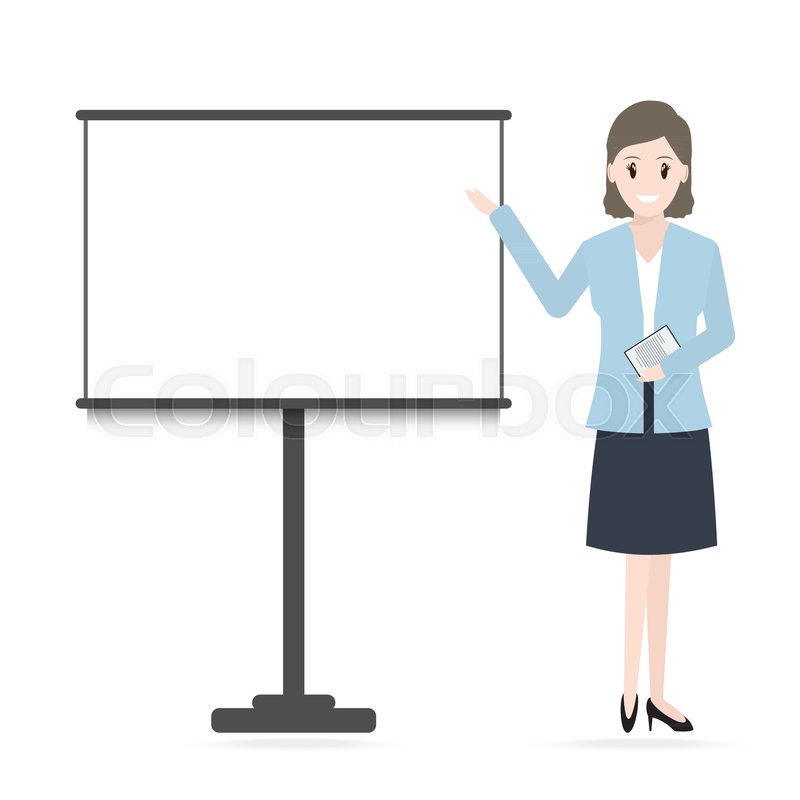 Woman standing and presentation icon. ... | Stock vector | Colourbox