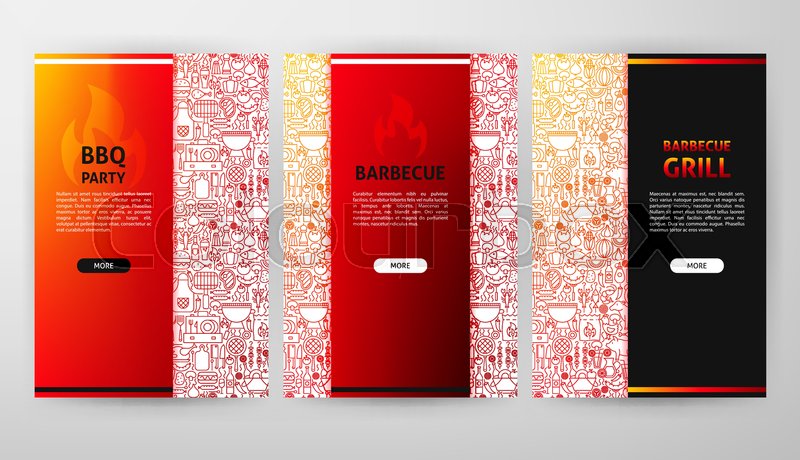 Barbecue Brochure Web Design. Vector ... | Stock vector | Colourbox