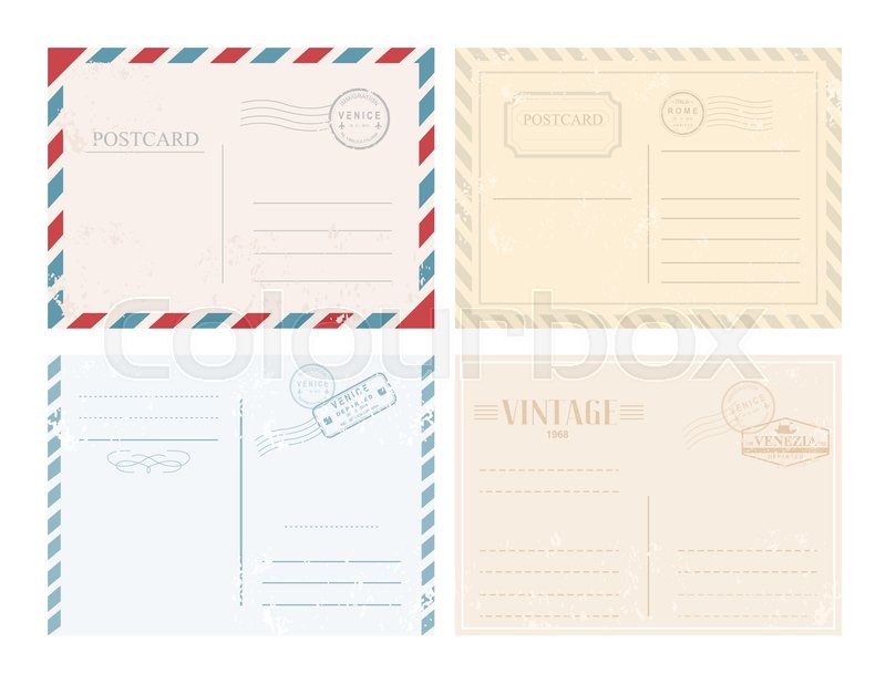 Vector illustration set of postcards ... | Stock vector | Colourbox