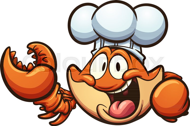 Happy cartoon chef crab. Vector clip ... | Stock vector | Colourbox