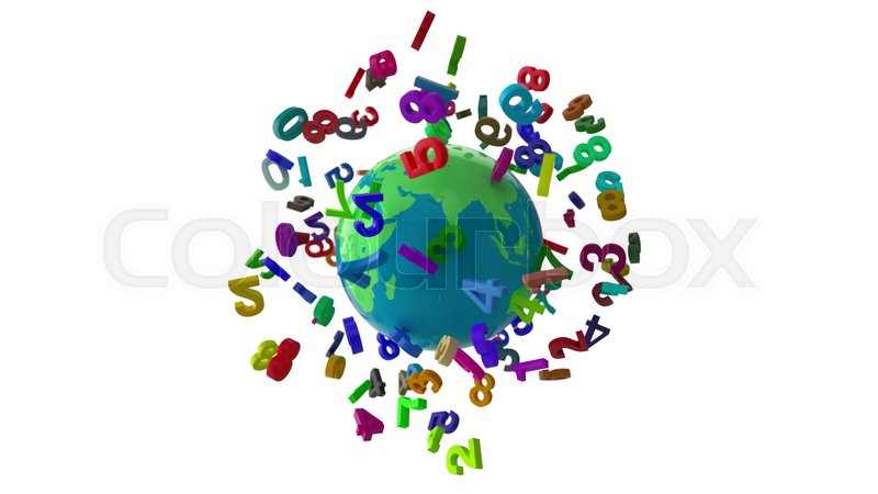 Numbers Globe Loop 4k Alpha Channel | Stock video | Colourbox