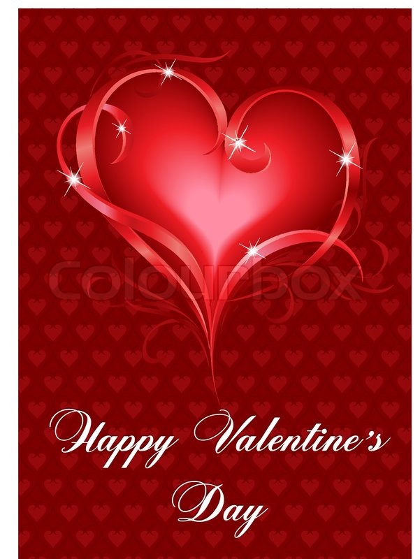 Beautiful red heart on red background | Stock vector | Colourbox