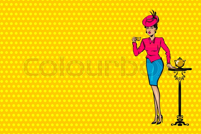 White Sexy Young Woman Pop Art Hold Stock Vector Colourbox