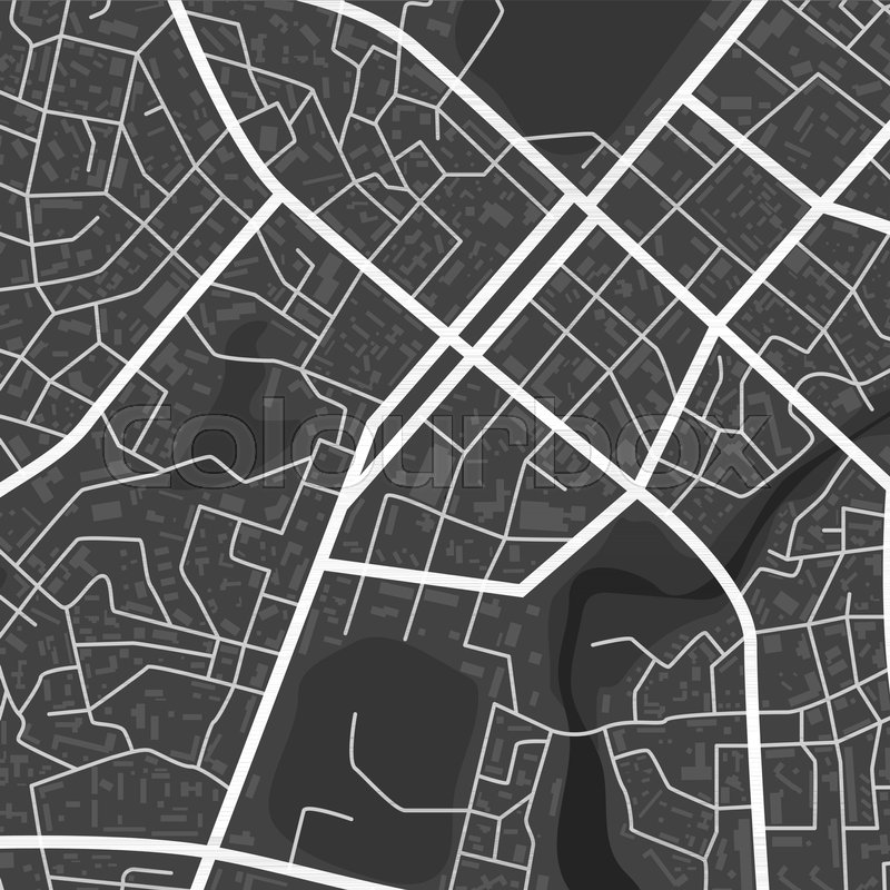 Abstract black and white city map. ... | Stock vector | Colourbox