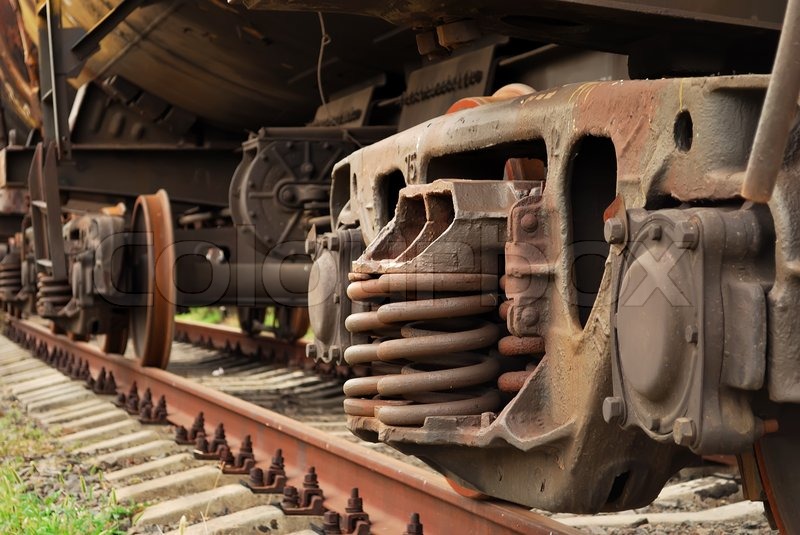 Damping suspension freight train | Stock image | Colourbox