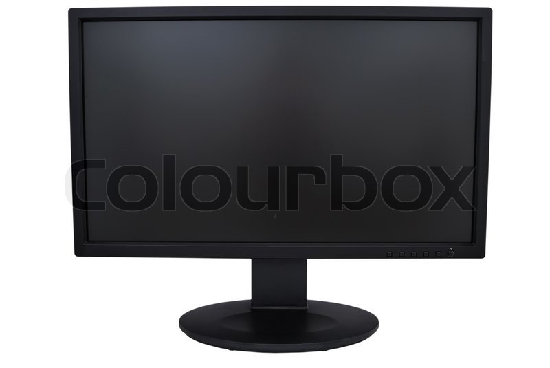 Black wide computer monitor on white ... | Stock image | Colourbox