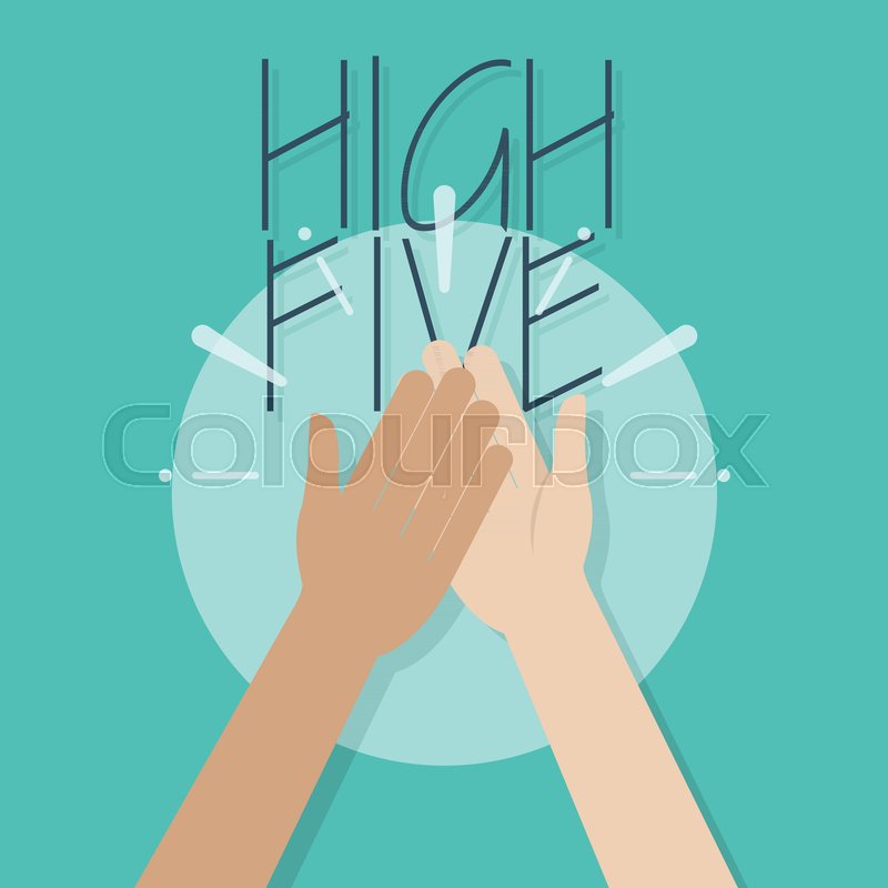 High Five Illustration. Two Hands ... | Stock vector | Colourbox