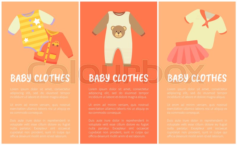 Baby clothes three banners, vector ... | Stock vector | Colourbox