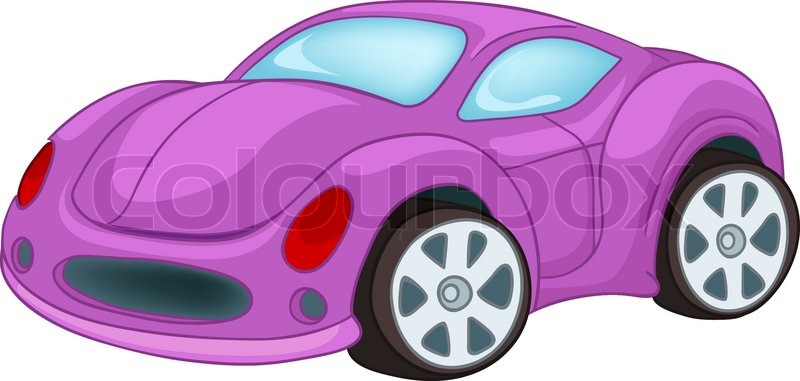 Cartoon Bil isoleret på hvid baggrund | Stock vektor | Colourbox