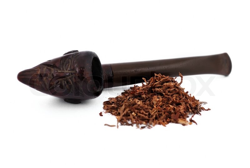 Old pipe tobacco on a white background | Stock image | Colourbox