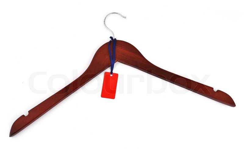 Hanger with a label on a white ... | Stock image | Colourbox