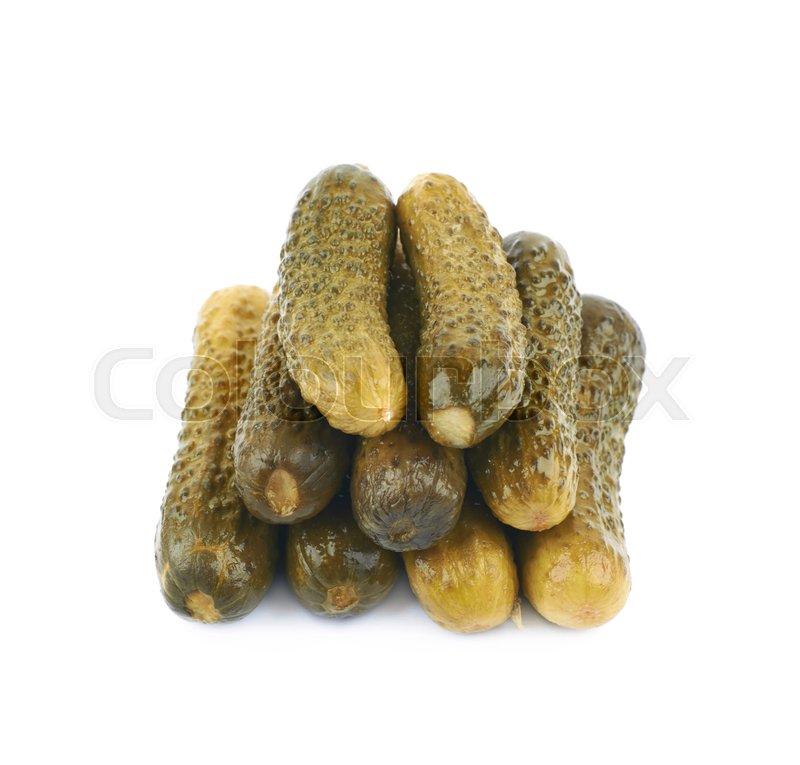 Pile of pickles isolated over the white ... | Stock image | Colourbox