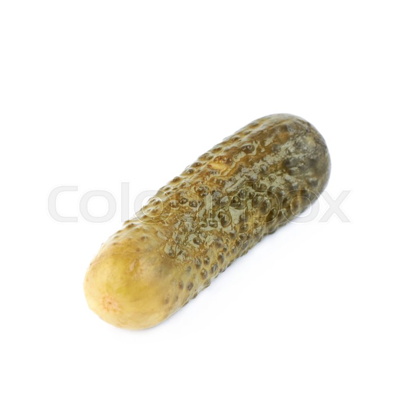 Single pickle isolated over the white ... | Stock image | Colourbox