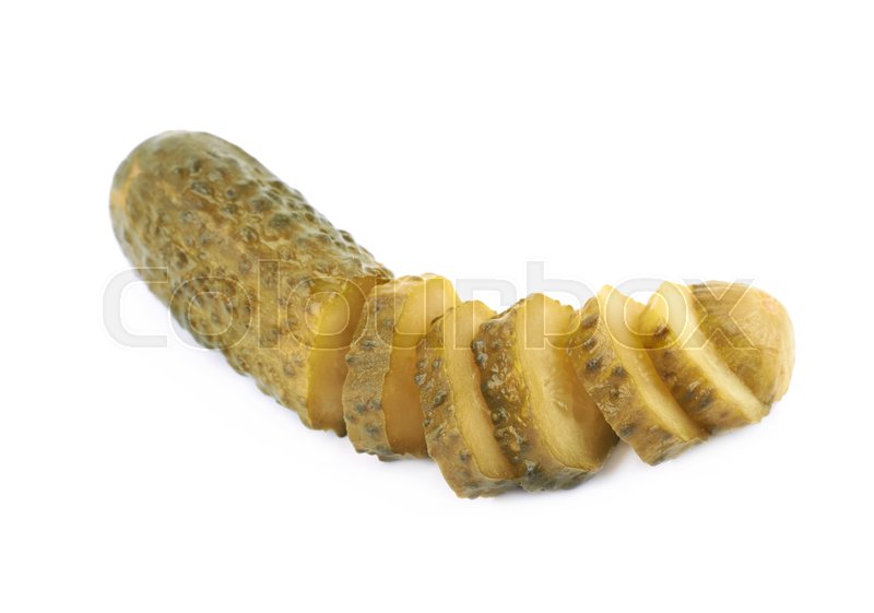 Single pickle isolated over the white ... | Stock image | Colourbox