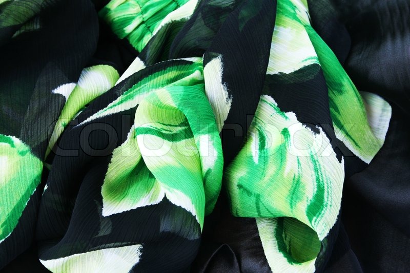 Green and black fabric as a background | Stock image | Colourbox