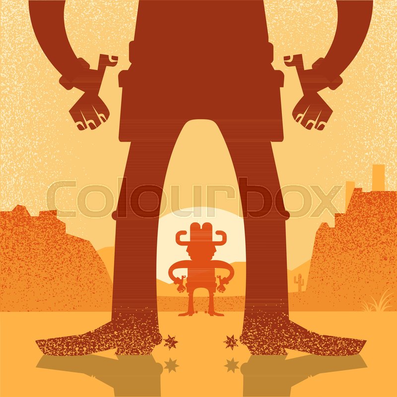 American Western cowboy duel ... | Stock vector | Colourbox