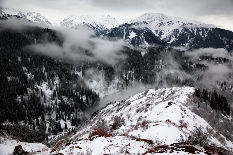 Storm Over Snowy Mountains