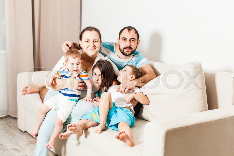 Married couple with children at home. ... | Stock image | Colourbox