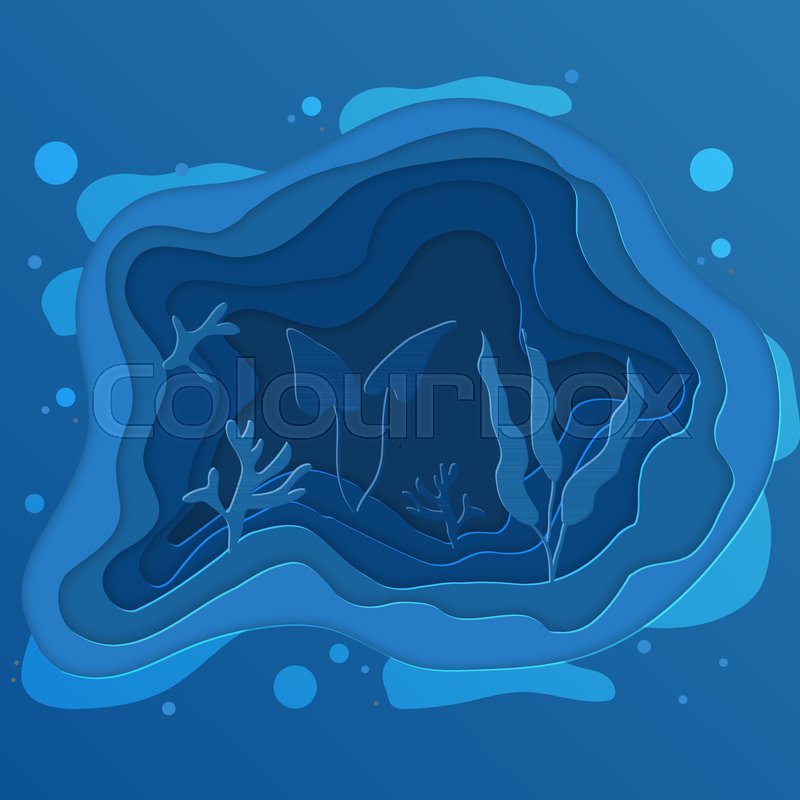 Vector illustration of sea bottom with ... | Stock vector | Colourbox