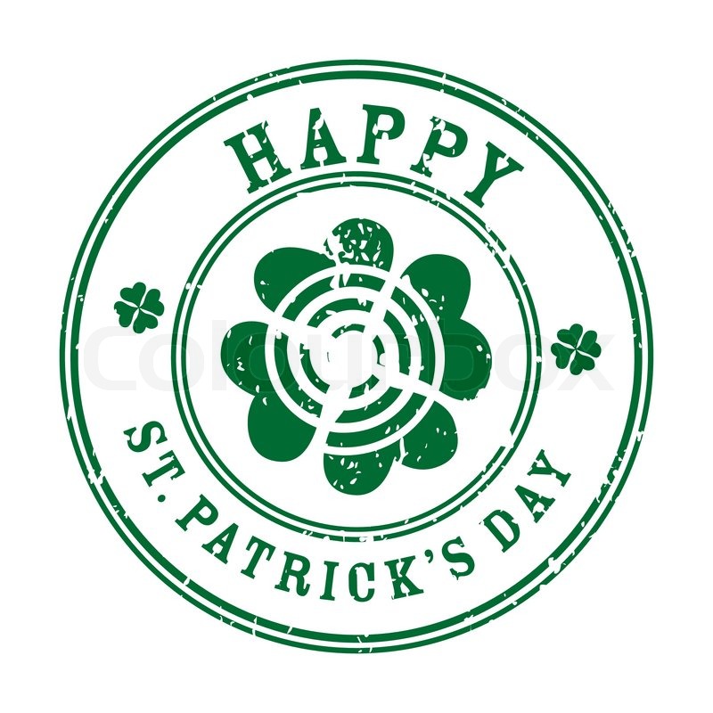 Happy Saint Patrick's Day stamp over ... | Stock vector | Colourbox