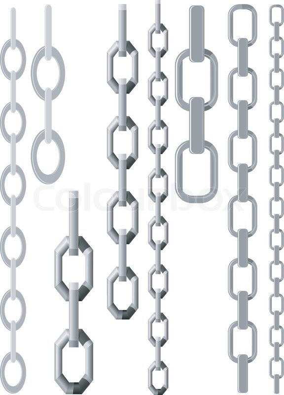 Illustration set of chains | Stock vector | Colourbox