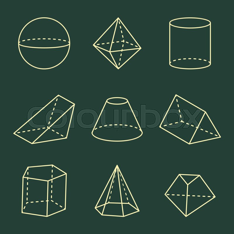 Set of figures icons isolated on dark ... | Stock vector | Colourbox