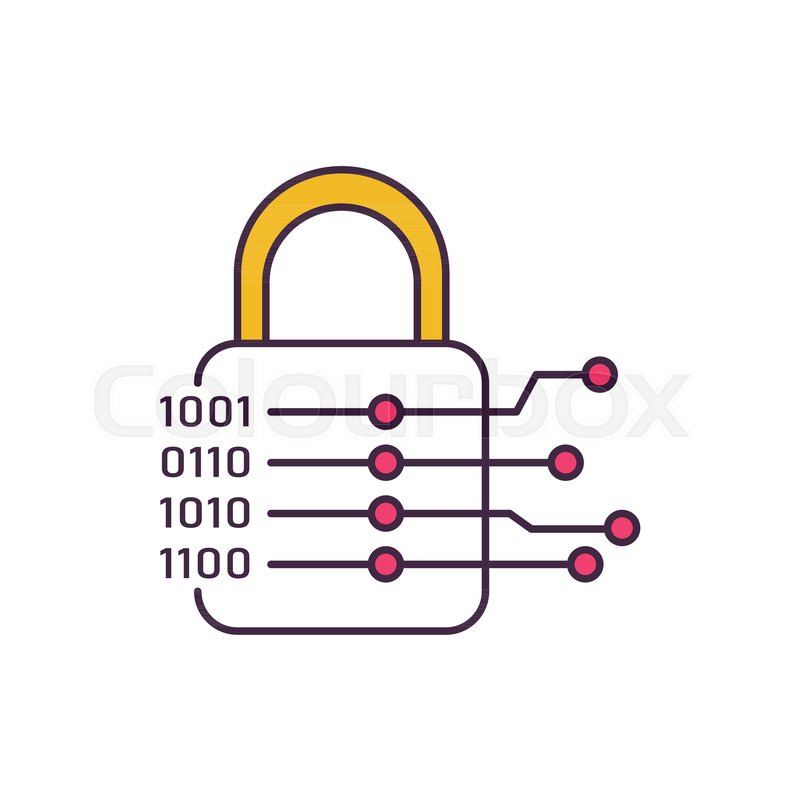 Cryptography icon. Cartoon ... | Stock Vector | Colourbox