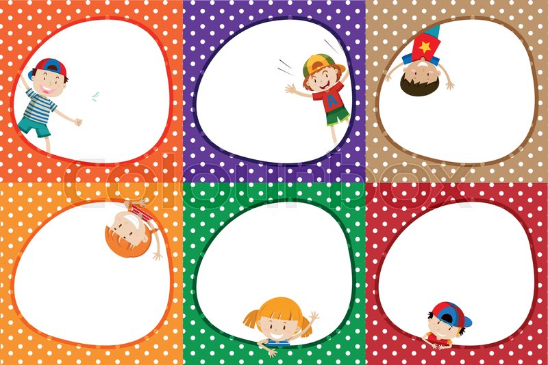 A Set of Colourful Kids Frame ... | Stock vector | Colourbox