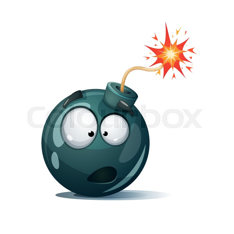 Cute, funny, crazy - cartoon bomb ... | Stock vector | Colourbox