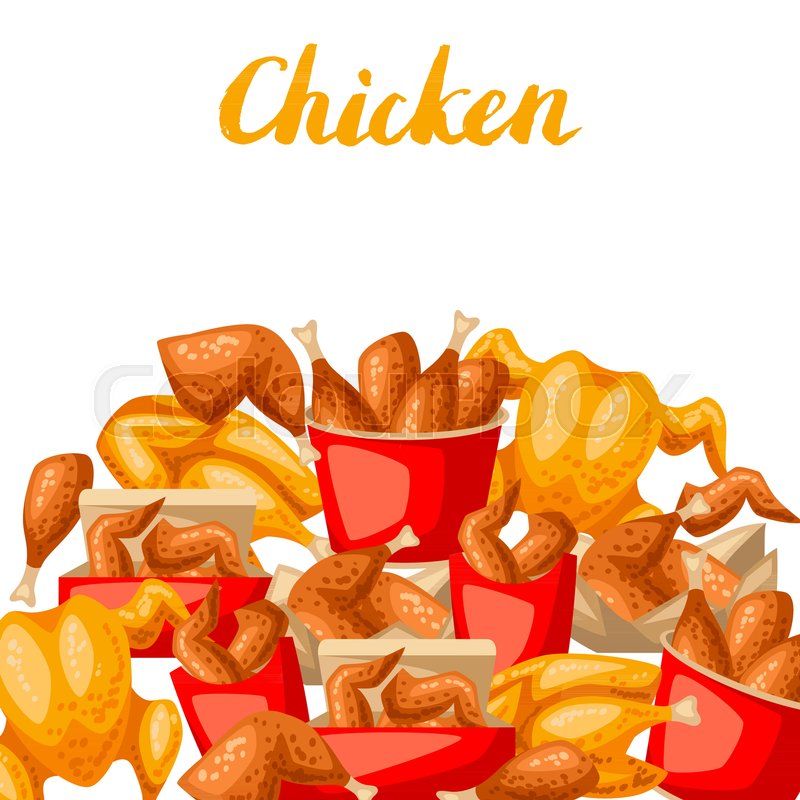Fast food fried chicken meat. ... | Stock vector | Colourbox