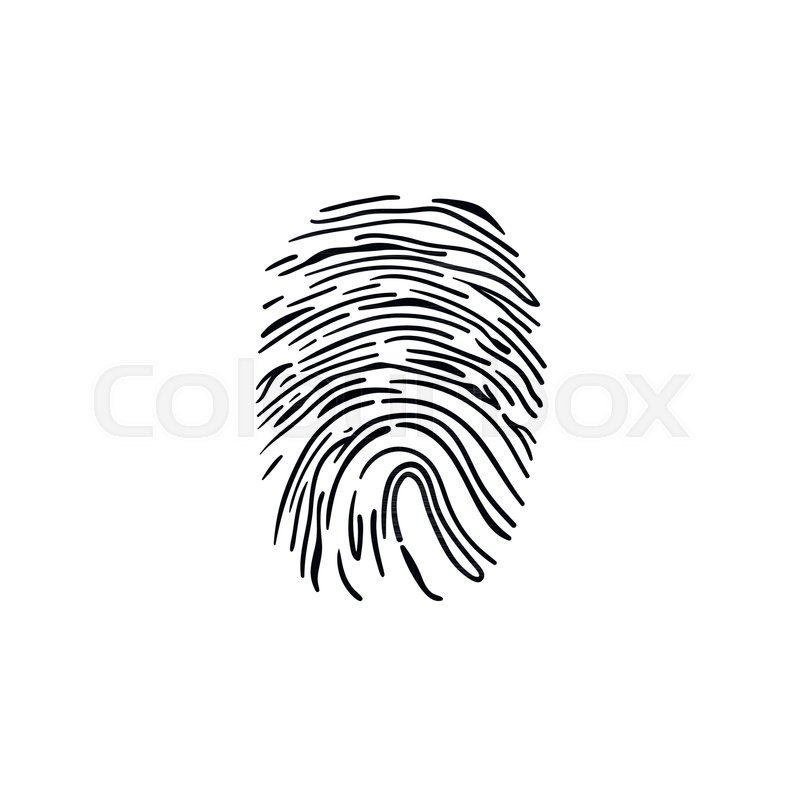 Fingerprint hand drawn outline doodle ... | Stock vector | Colourbox