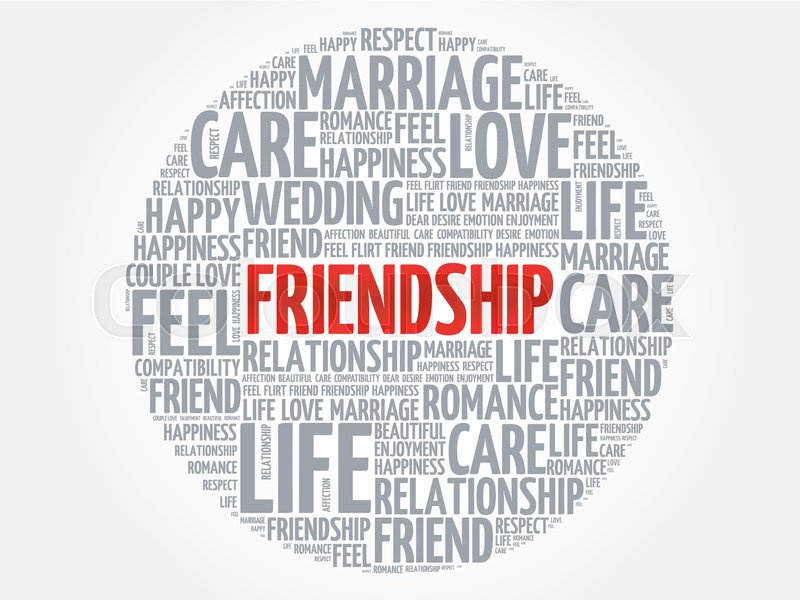 Friendship circle word cloud collage ... | Stock vector | Colourbox