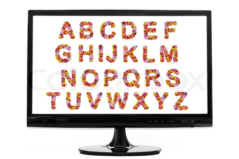 Computer-Bildschirm auf weiß isoliert | Stock Bild | Colourbox