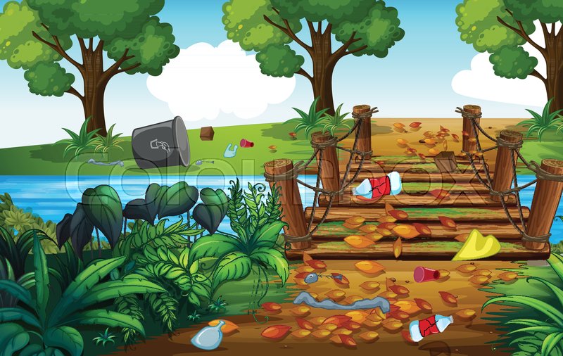 A Forest Full of Trash illustration | Stock vector | Colourbox