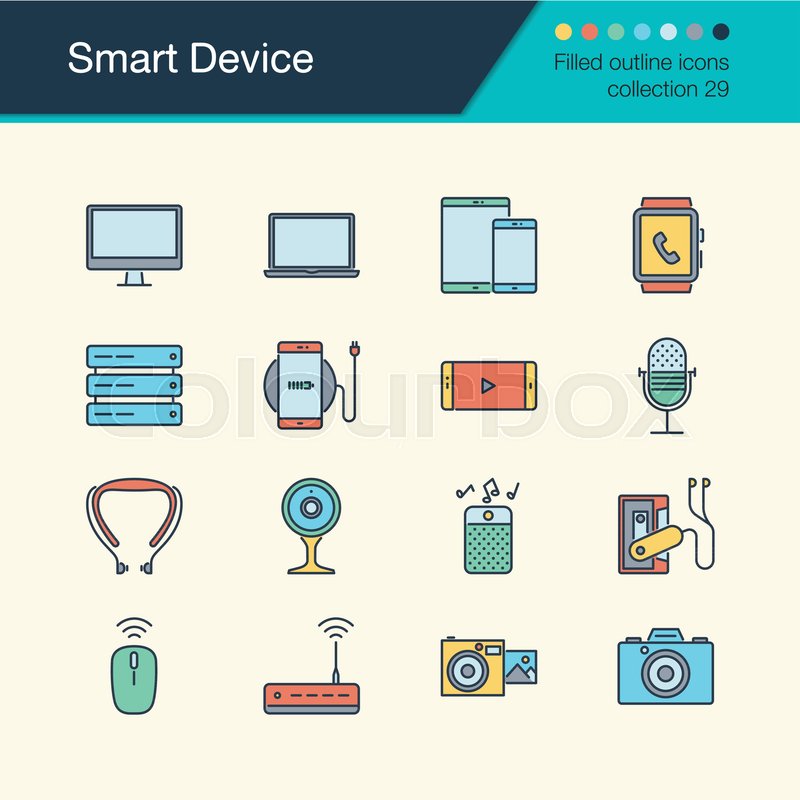 Smart Device icons. Filled outline ... | Stock vector | Colourbox