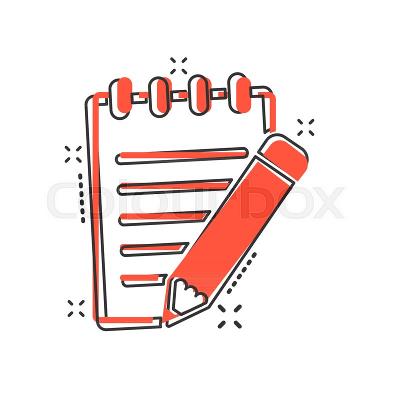 Cartoon Pencil And Notebook