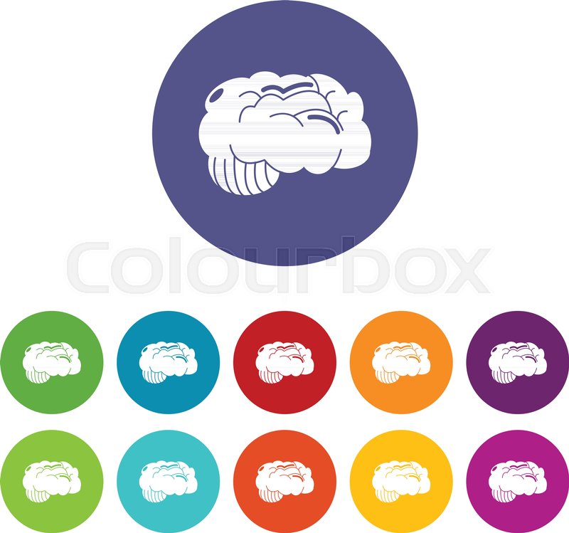 Brain icons color set vector for any ... | Stock vector | Colourbox